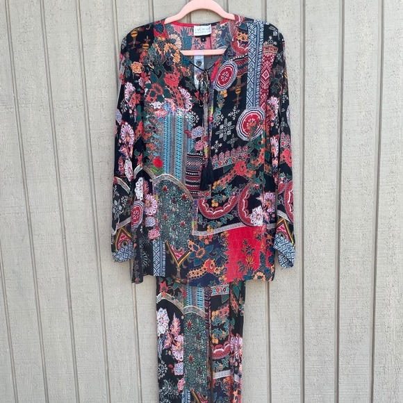 Shana | Tops | Two Piece Viscose Silk Boho Set With Tunic And Pant ...